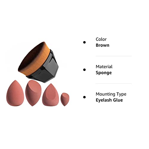 JPNK Foundation Makeup Brush with 4 Makeup Sponges Latex-free for Blending Liquid, Cream or Flawless Powder Cosmetics