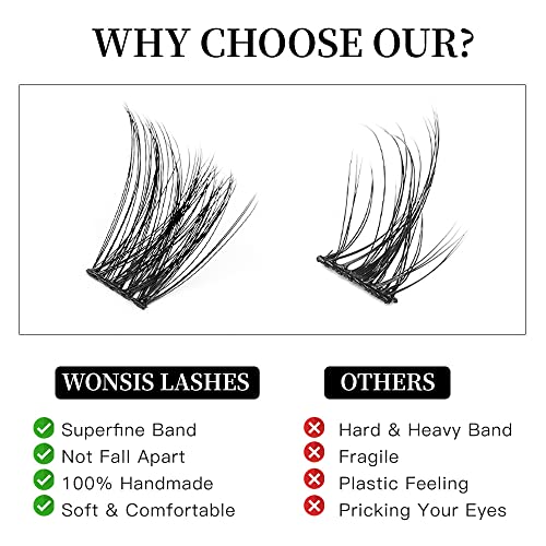 Lash Clusters 144pcs D Curl Individual Lashes DIY Eyelash Extensions, Eyeberly LASH 10/12/14/16mm Mix Length Cluster Lashes Natural Look Lash Extensions DIY Wispy Lashes at Home(Dream)