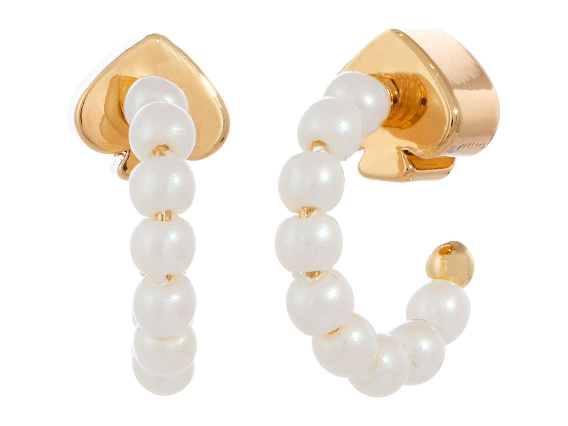 Kate Spade New York Tiny Twinkles Mini Pearl Huggies Earrings Cream/Gold One Size