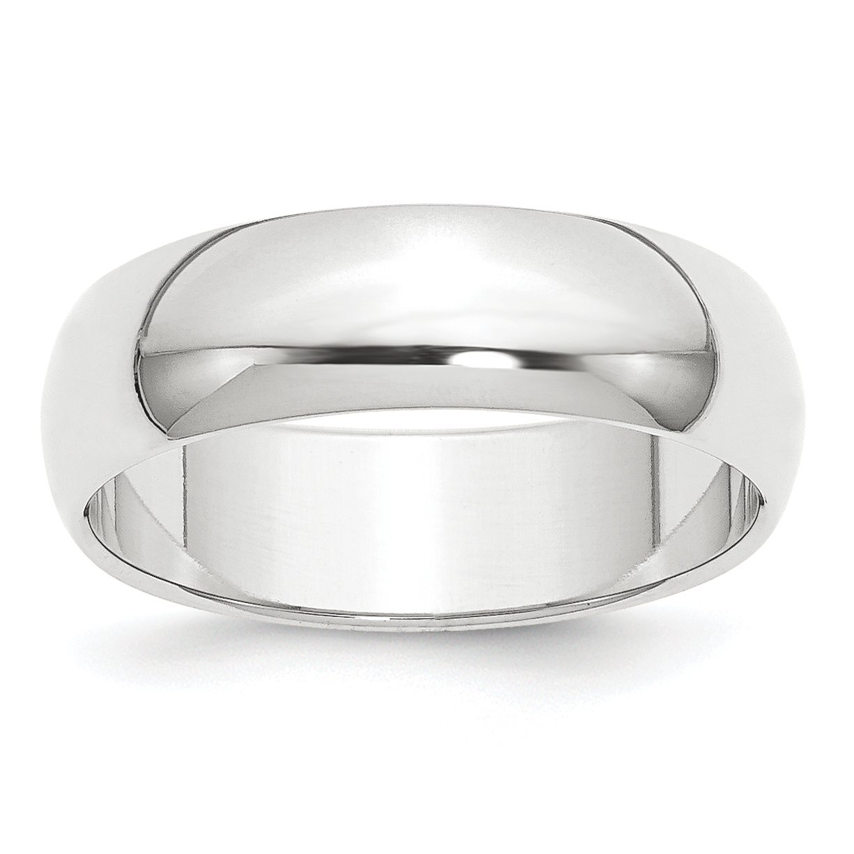 Jewelry Stores Network Solid Platinum 8 mm Comfort Fit Rounded Wedding Band Ring Size 6.5