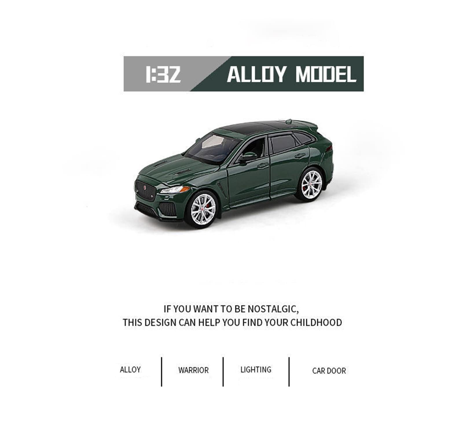 MONEYN Car Models for Jaguar F-PACE SUV 1/32 Alloy Car Model Toy Car Gift Collection Commemorative Ornament (Color : White)