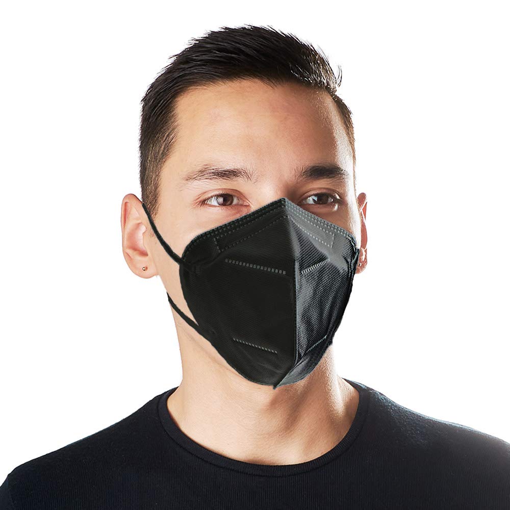 KN95 Face Mask 50 Pack, LundyBright 5-Layer Protective Masks with Elastic Earloop Respirator, Breathable Cup Facemask Protection for Adults, Men, Women Madks Against PM2.5 Dust, Air Pollution