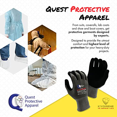 Quest Cut Resistant Work Gloves β Cut Proof Working Gloves Heavy Duty Cutting and Abrasion Protection β Puncture Resistant Gloves - Large, Pack of 3 Pairs