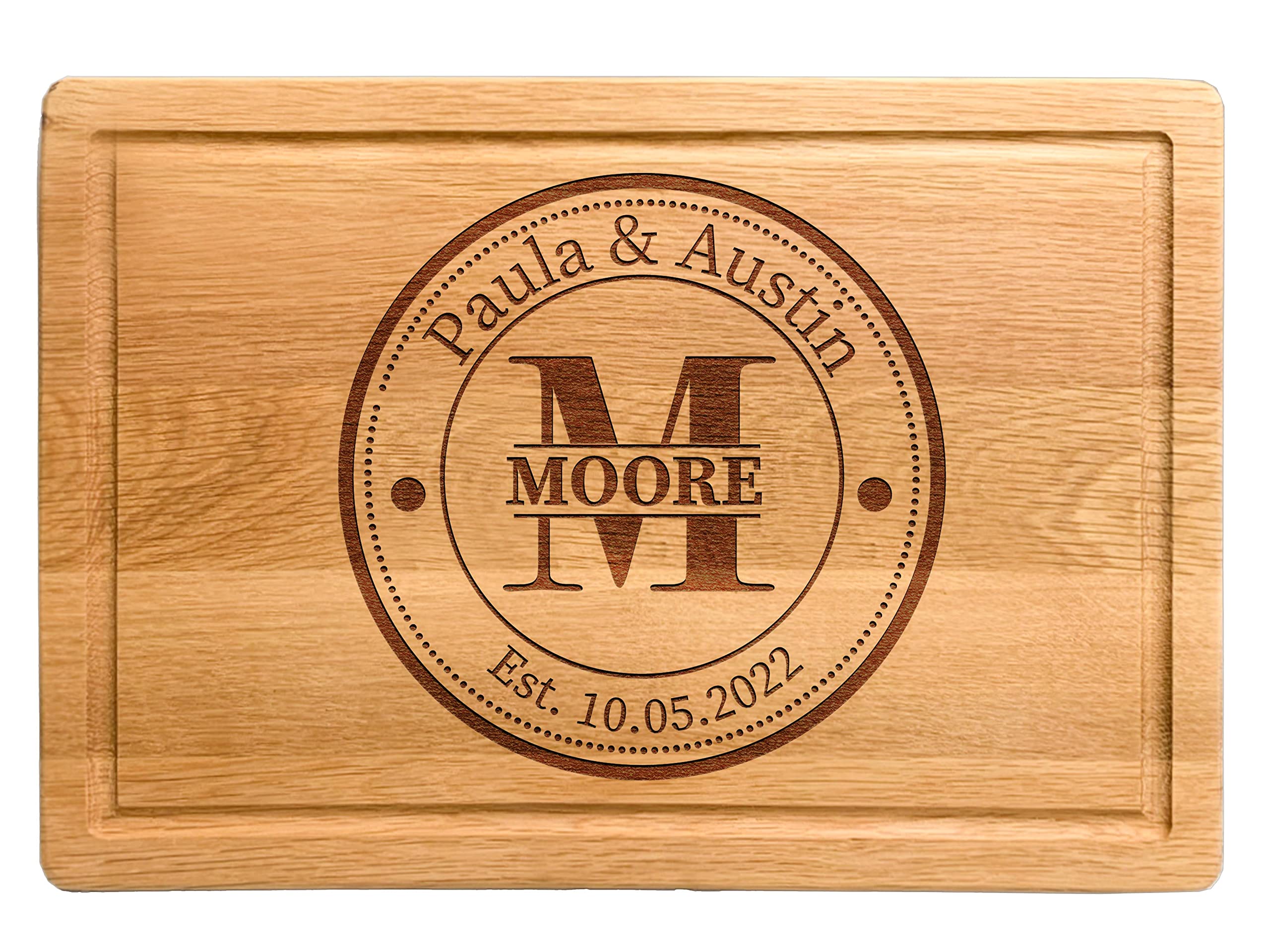 Personalized Cutting Board, Perfect Gifts for Couples or Parents, Customizable Christmas Gifts, Wedding, Anniversary, House Warming Gift Idea, Wooden Kitchen Decor New Homeowners (Bamboo, Large)