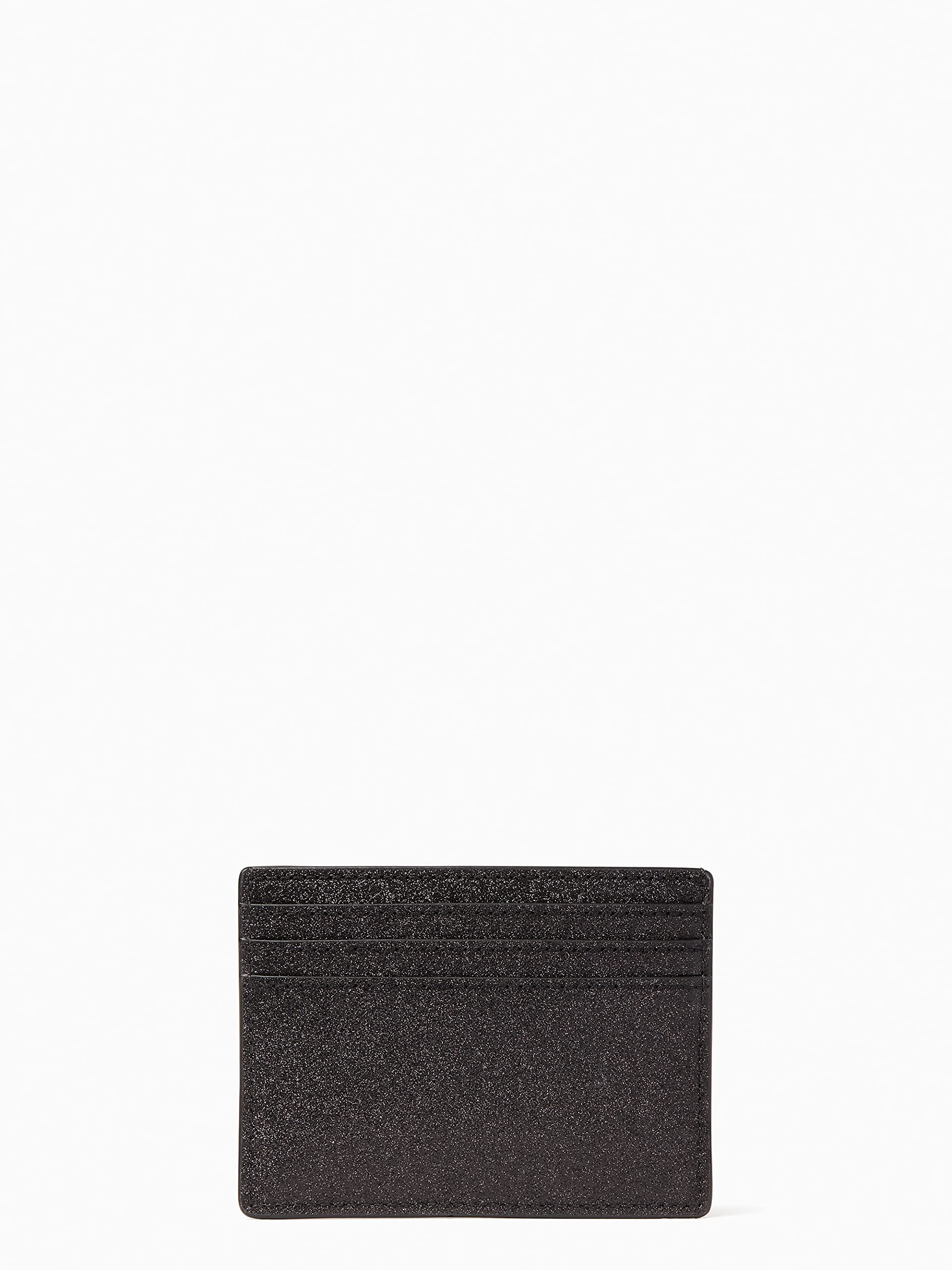 Kate Spade New York Shimmy Glitter Boxed Small Faux Leather Cardholder (Black)