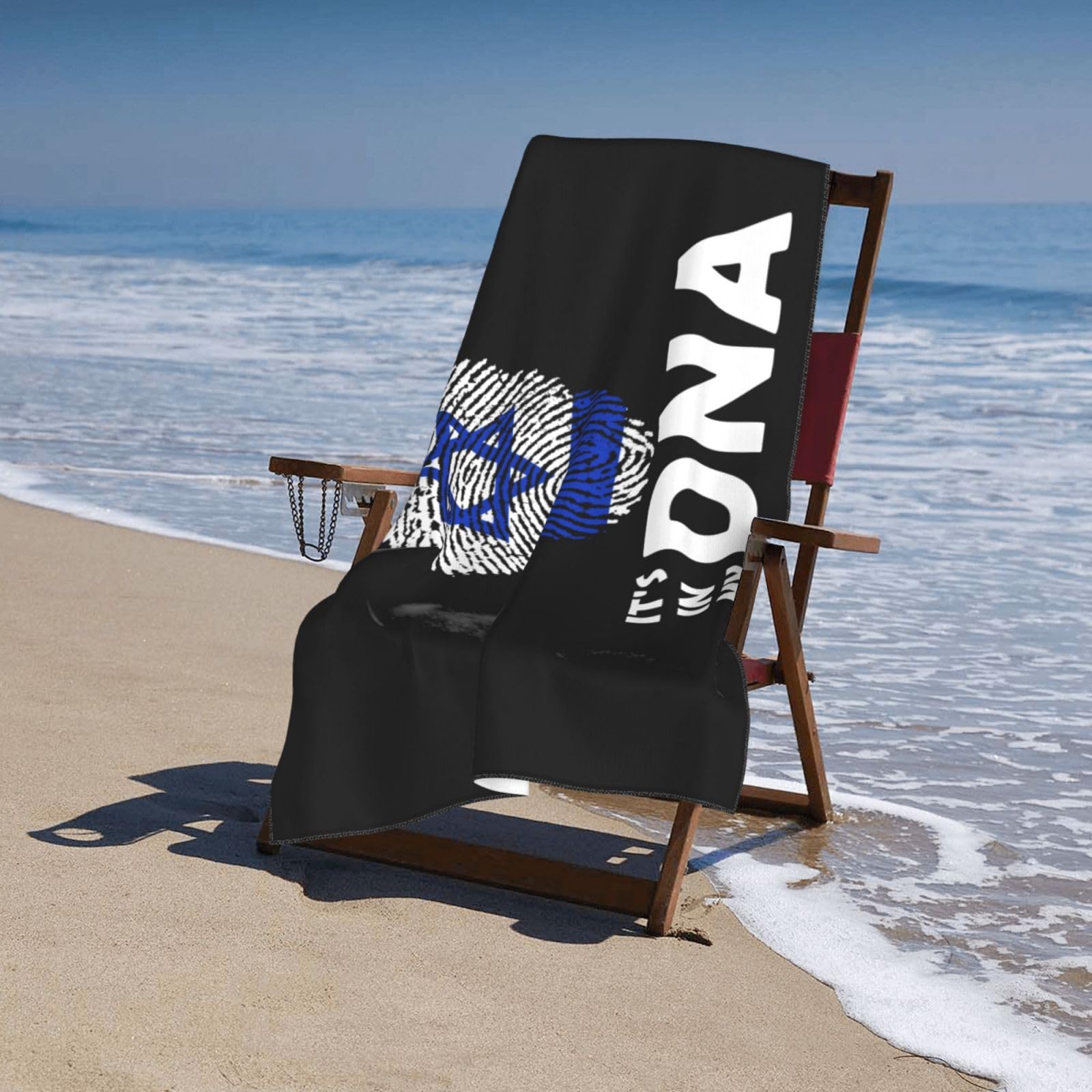Israel It's in My DNA Oversized Beach Towel - Quick-Dry Microfiber Perfect for Swimming, Yoga, and More - Stay Comfortable and Dry