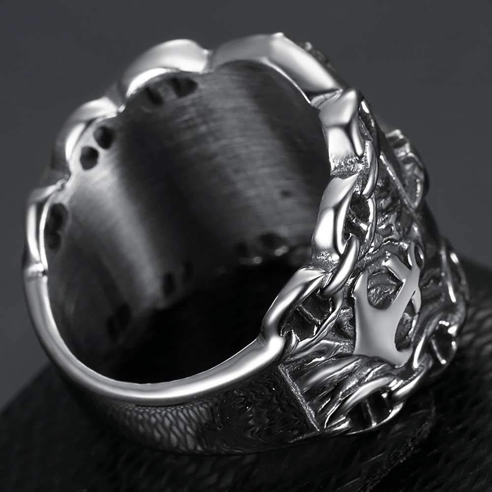 Jude Jewelers Retro Vintage Stainless Steel Compass Pirates Sailor Biker Cocktail Party Ring (Silver, 11)