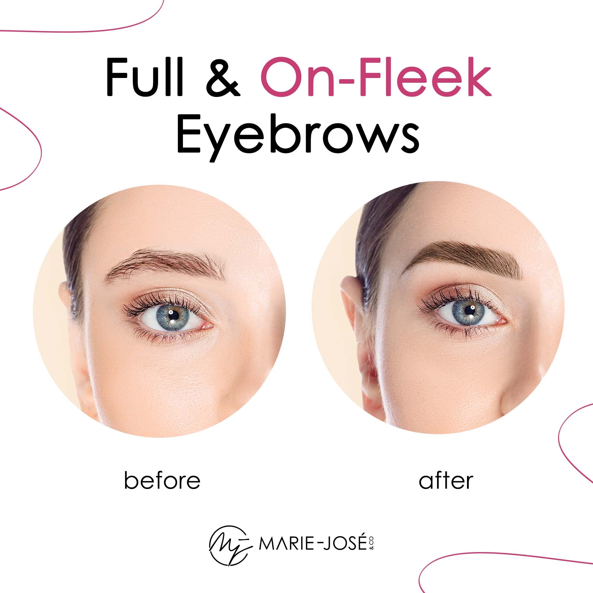 Marie-José & Co Henna Eyebrow Tint Medium Brown Dye, Eyebrow for Spot Coloring, Long-Lasting Eyebrow Powder, Water & Smudge Proof, 5 Sachets, Good for 50 Applications