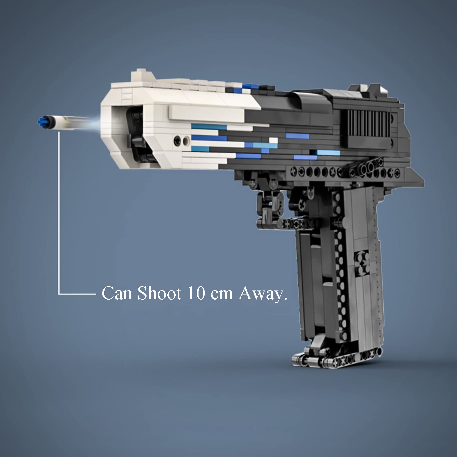 NOSTEA Technics Simulated Desert Eagle Shooting Toy Building Block, 900+ PCS, Toys Building Blocks Compatible with Lego Technic