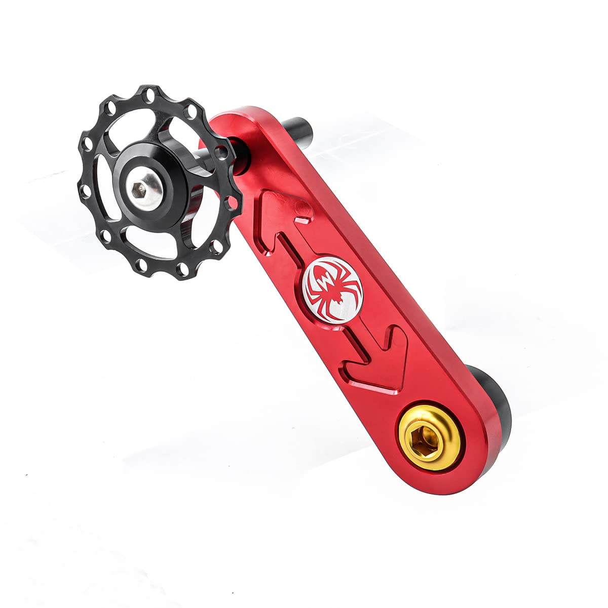 MUQZI Bike Single Speed Chain Tensioner Aluminum Alloy Adjustable Chain Guide for MTB Road Bicycle Cycling, Red