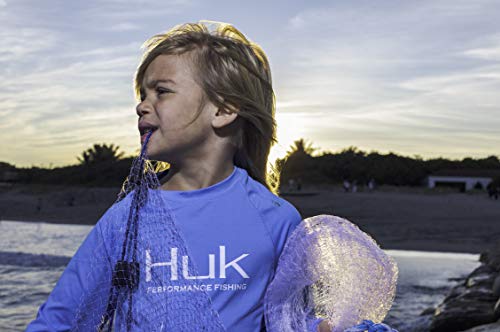 Huk Kids' Pursuit Long Sleeve Sun Protecting Fishing Shirt, Carolina Blue, Medium