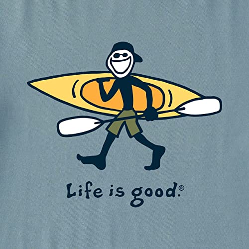 Life is Good. Men's Jake Kayak Crusher Tee, Smoky Blue
