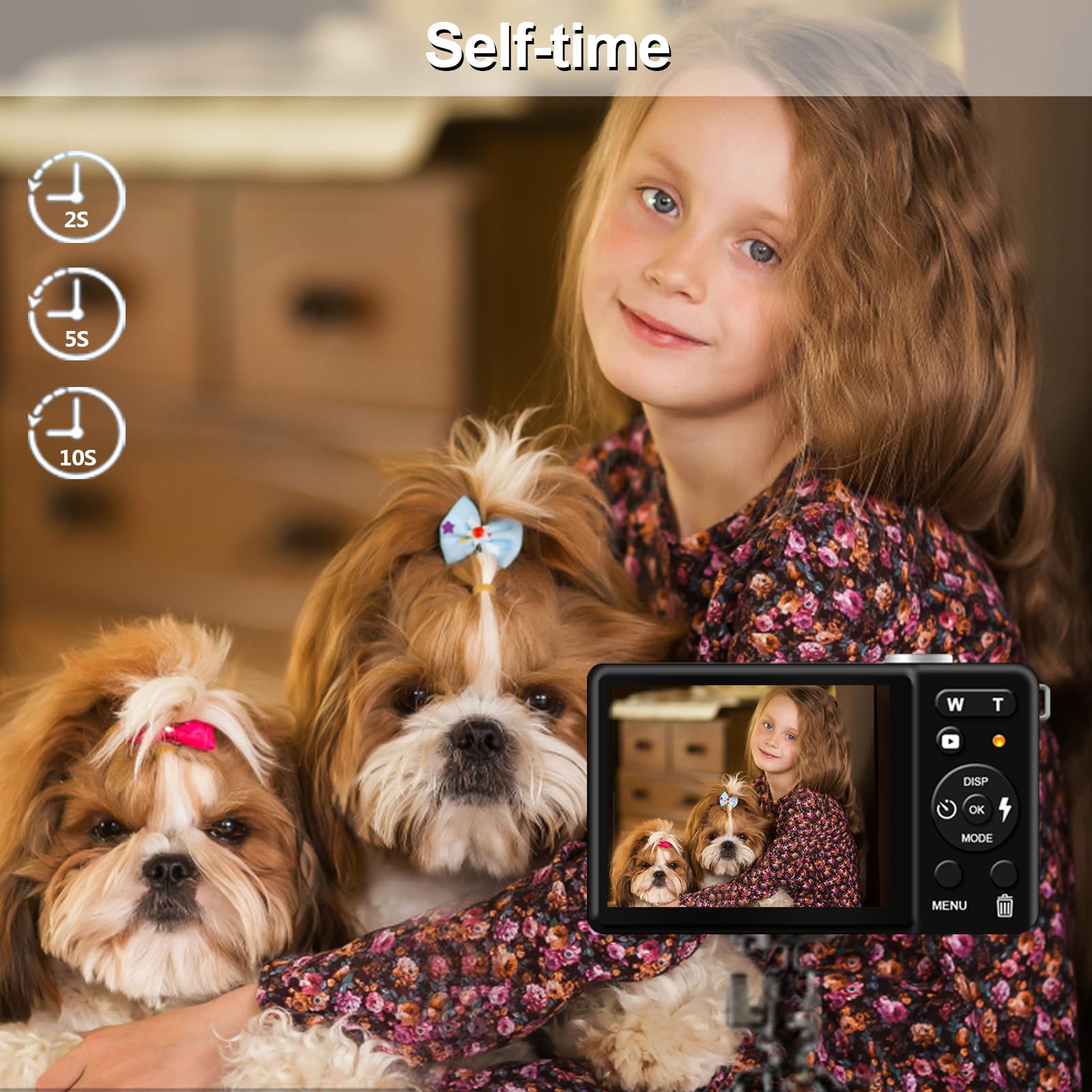 ISHARE Digital Camera for Photography, Rechargeable 30MP Point and Shoot Camera with 2.8" LCD 18X Digital Zoom for Kids Teens Elders(32GB Card & 2*Battery)