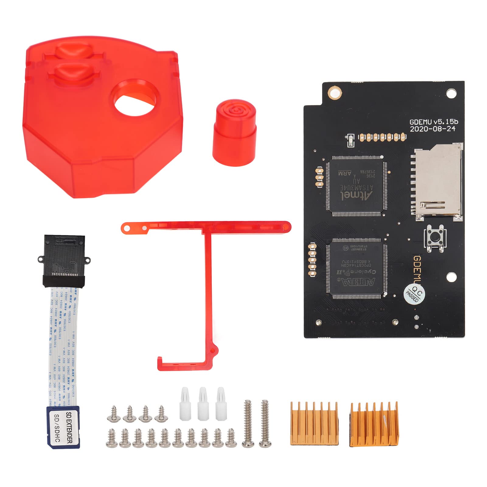 Optical Drive Simulation Board Card, V5.15b Replacement Remote Storage Card Mount Kit Built in Free Disk for SEGA Dreamcast VA1 Host Red