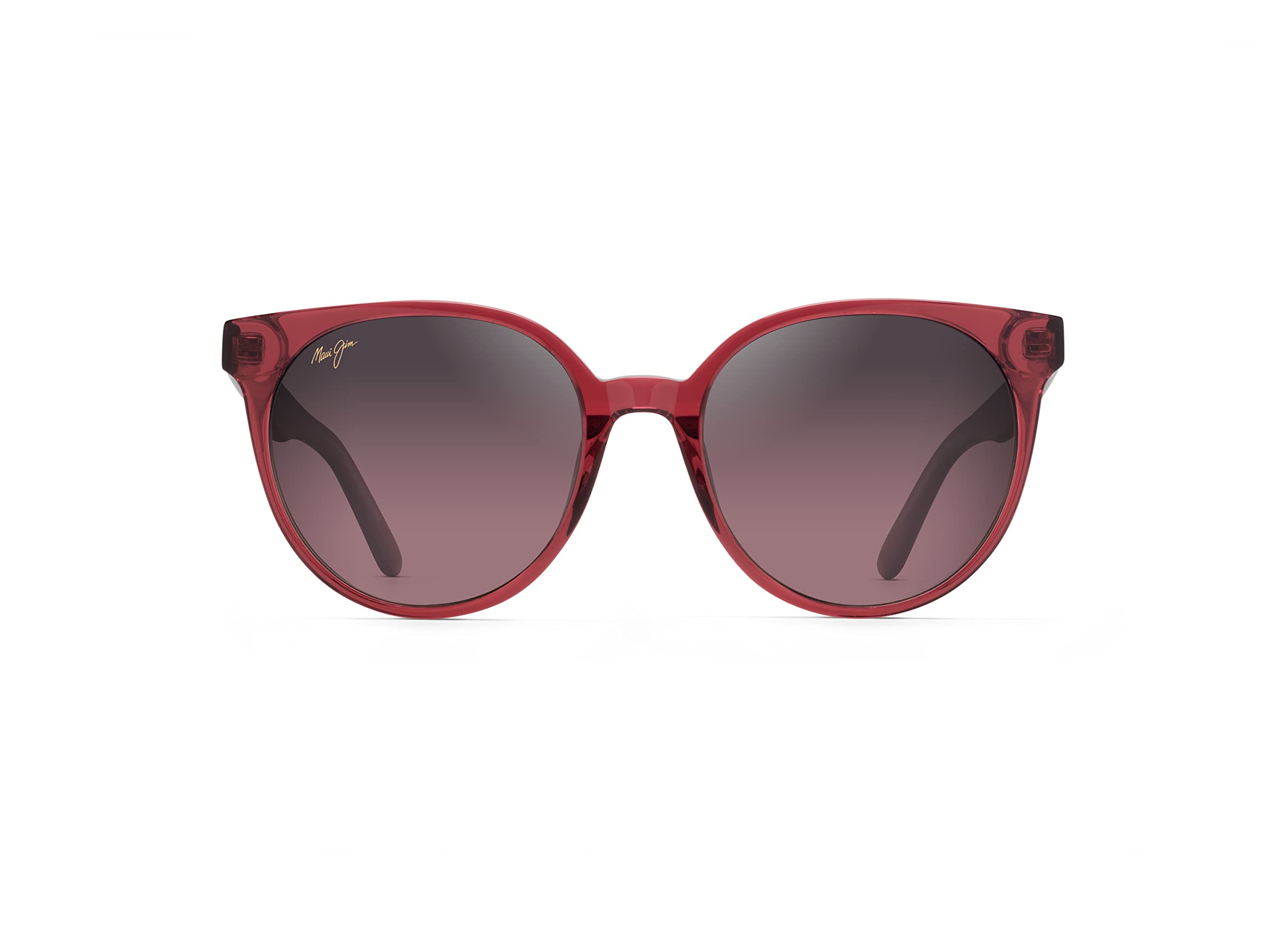 Maui Jim Women's Mehana Polarized Cat Eye Sunglasses, Black with Crystal/Neutral Grey, Medium