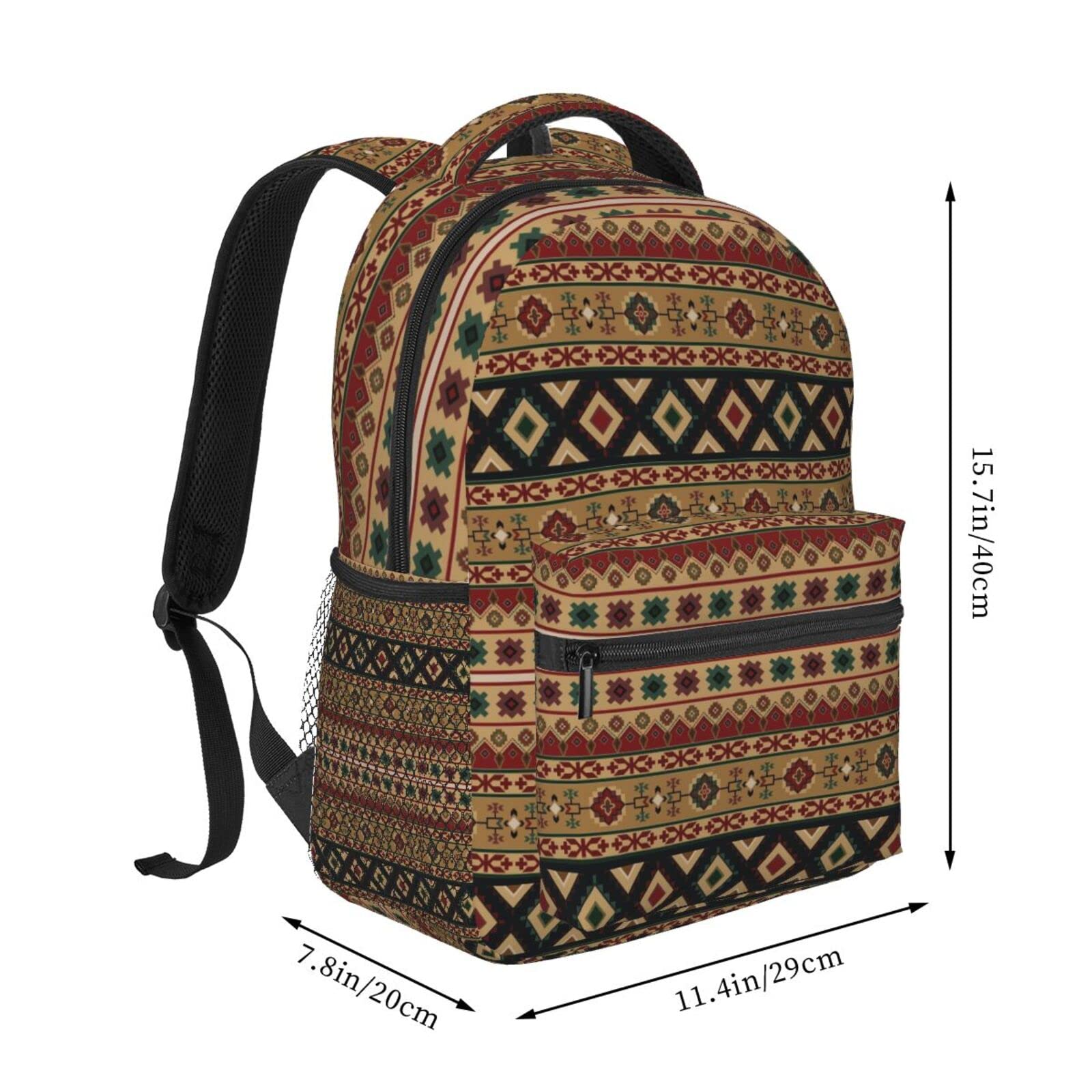 Juoritu Western Aztec Geometry Backpacks, Laptop Backpacks for Travel Work Gifts, Lightweight Bookbags for Men and Women