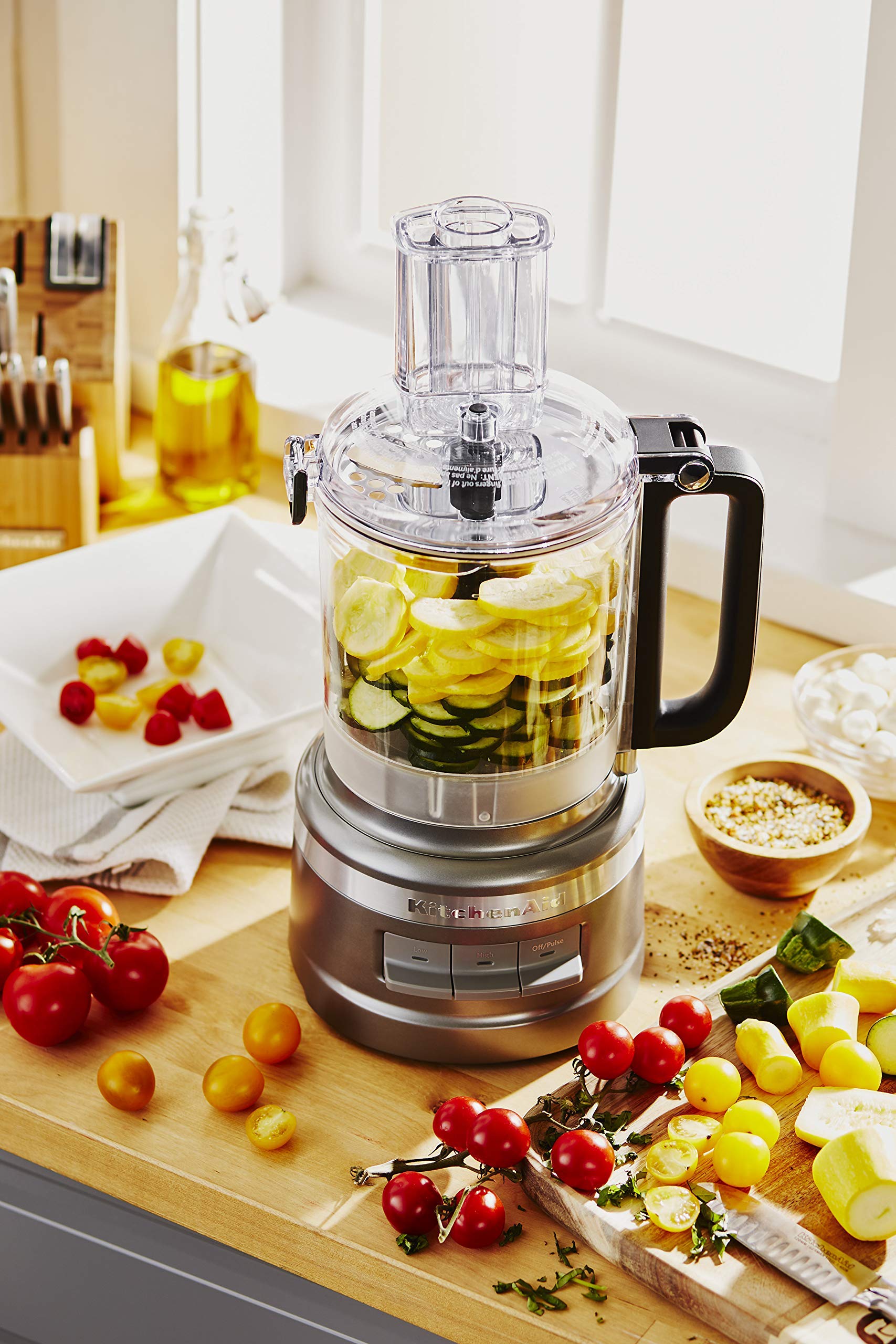 KitchenAid KFP0919CU 9 Cup Plus Food Processor, Contour Silver (Renewed)