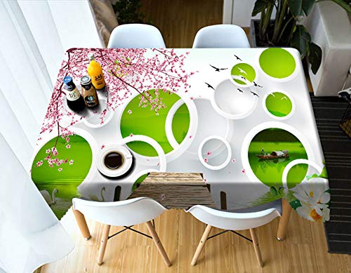 MLQL Home Decor Natural Floral Pattern Table Cover Christmas New Year Tablecloth Wedding Decor Home Fireplace Countertop A10 140x210cm
