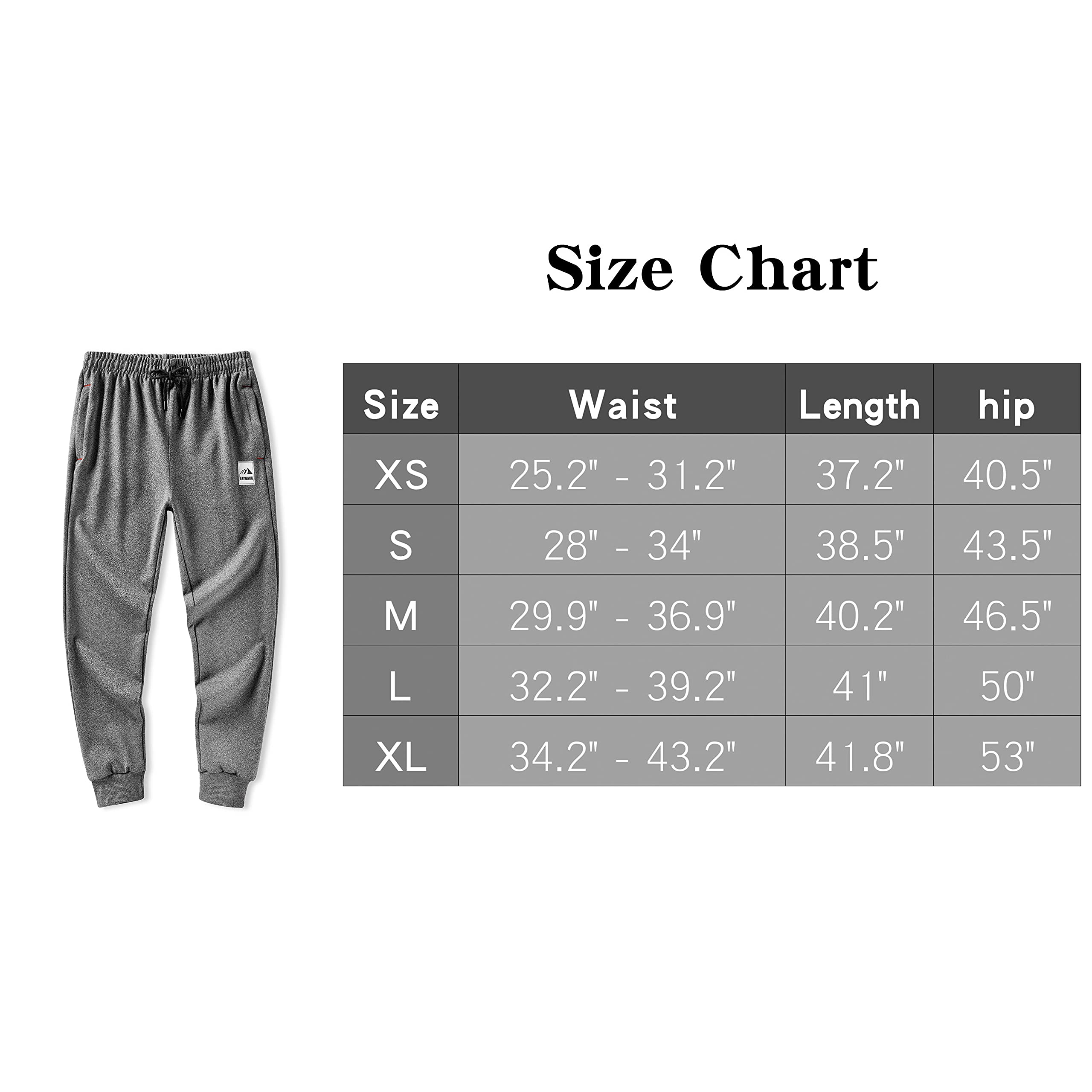 LAIWANG Men's Warm Lined Athletic Sweatpants Jogger Fleece Pants Winter Warm Track Pants (1# Black, XL)