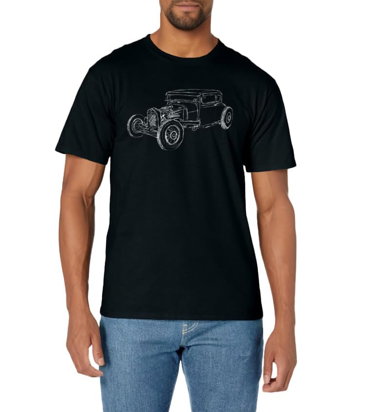 Hot Rod Shirt Classic Coupe Outline Rust bucket Rat Race T-Shirt