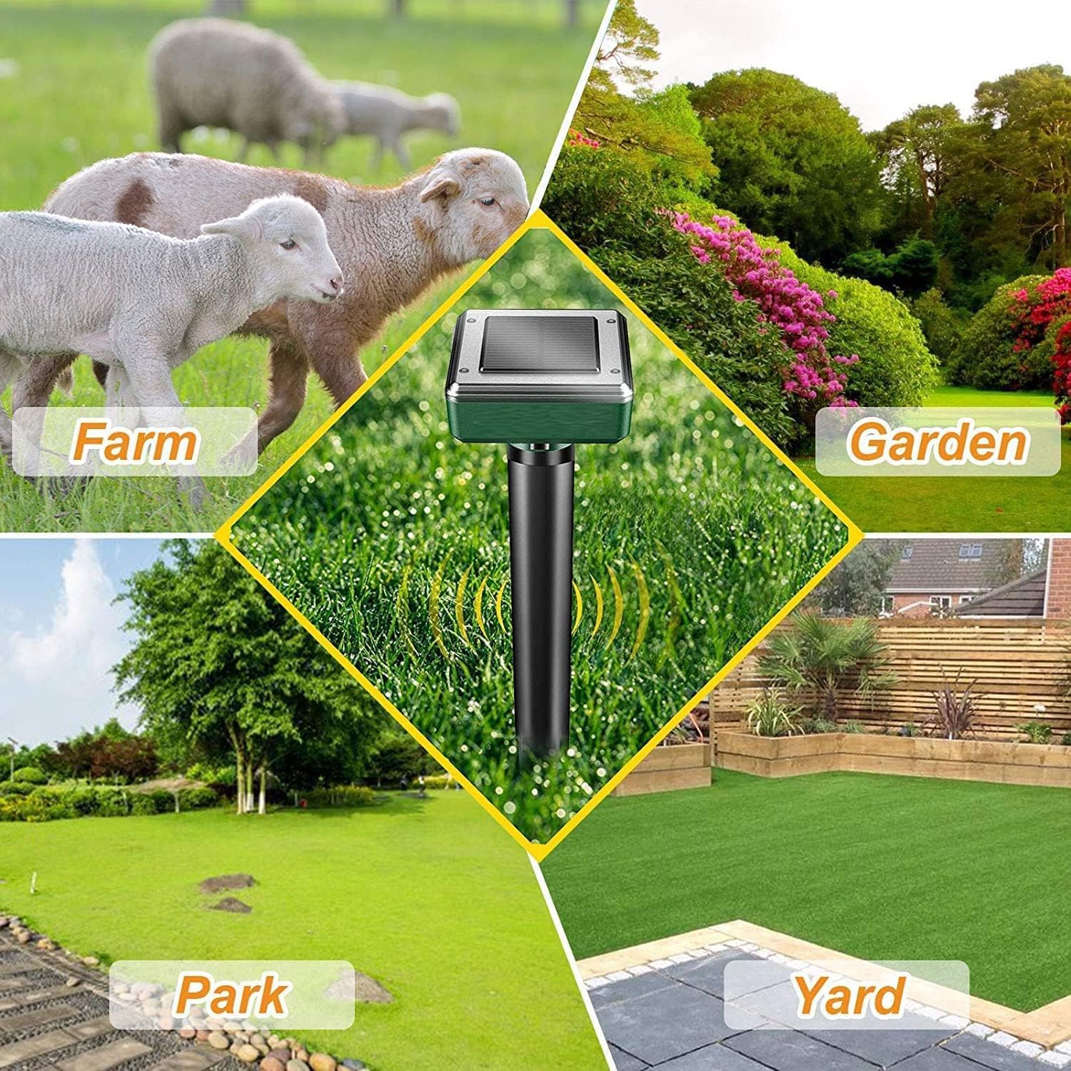 outtkitywi Pack of 8 Solar Mole Repellent Sonic Gopher Repellent Vole Chaser Mole Deterrent Sonic Spikes Rodent Repellent Ultrasonic Pest Control Outdoor Keep Moles Out of Yard Lawn