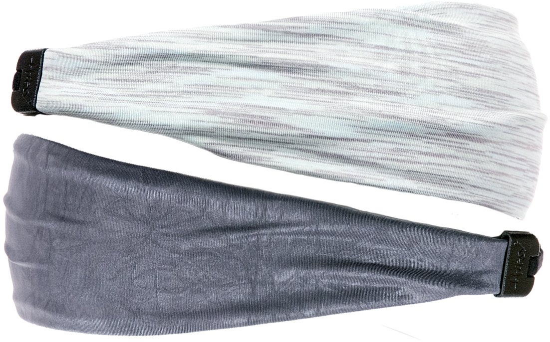 Hipsy Women's Adjustable & Stretchy Xflex Pastel Yoga Headband Multi Packs (Mint & D Grey 2pk)