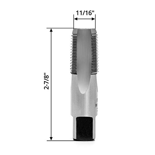 QWORK 1/2" - 14 NPT Pipe Tap, Carbon Steel, for Clean and Re-thread Damaged or Jam Pipe Threads