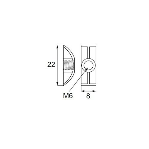 M6 Threaded Half Moon Mini Luna Washers with 100mm Furniture Connecting Bolts for Bunk Beds Cots - Set of 8