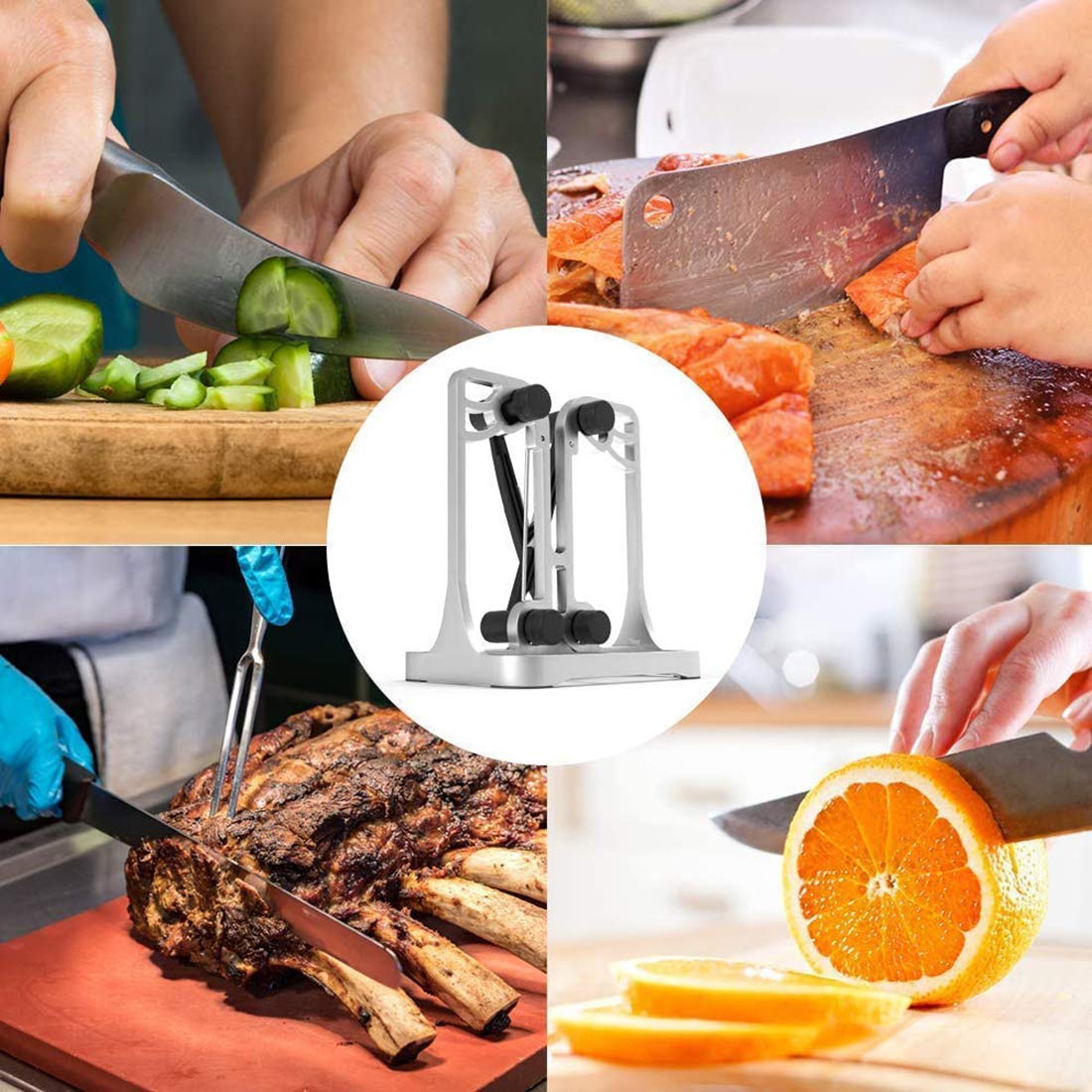 Knife Sharpener Best Professional Premium Manual Knife Sharpener Metal Frame Sharp and Wetting Tool