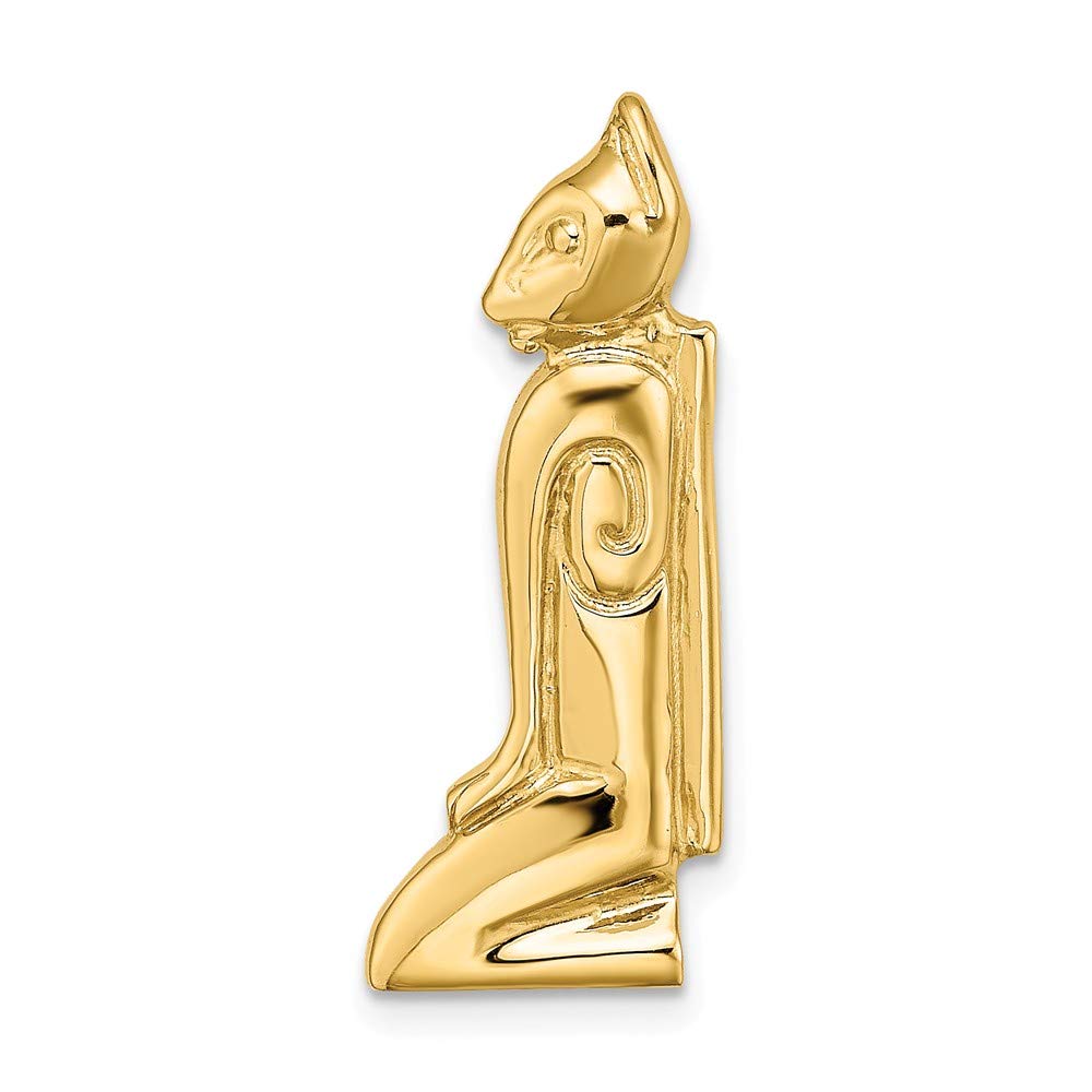 Jewels By Lux 14K Yellow Gold Marco Island Cat with Hidden Bail 2D Pendant