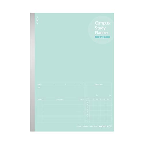 Kokuyo Campus Study Planner Notebook, Daily Ruled, A5, Mint Green, for 63 Days, Japan Import (NO-Y82MD-G)