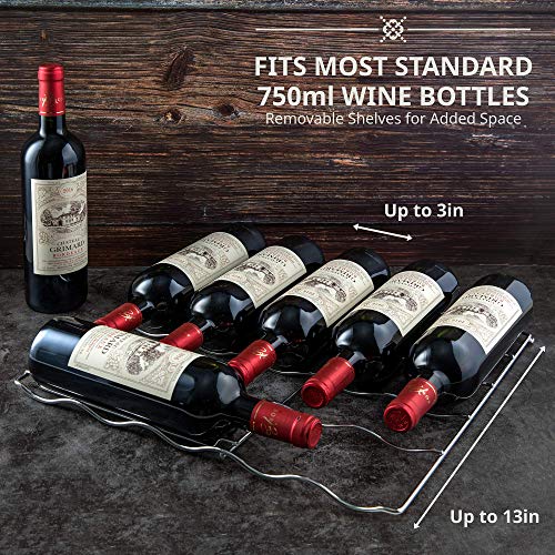 Ivation 43 Bottle Dual Zone Wine Cooler Refrigerator w/Lock | Large Freestanding Wine Cellar For Red, White, Champagne & Sparkling Wine | 41f-64f Digital Temperature Control Fridge Glass Door Black