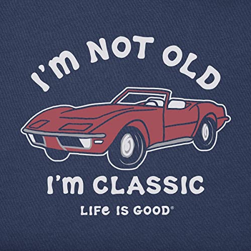 Life is Good. Men's I'm Not Old Sports Car LS Crusher Tee, Darkest Blue