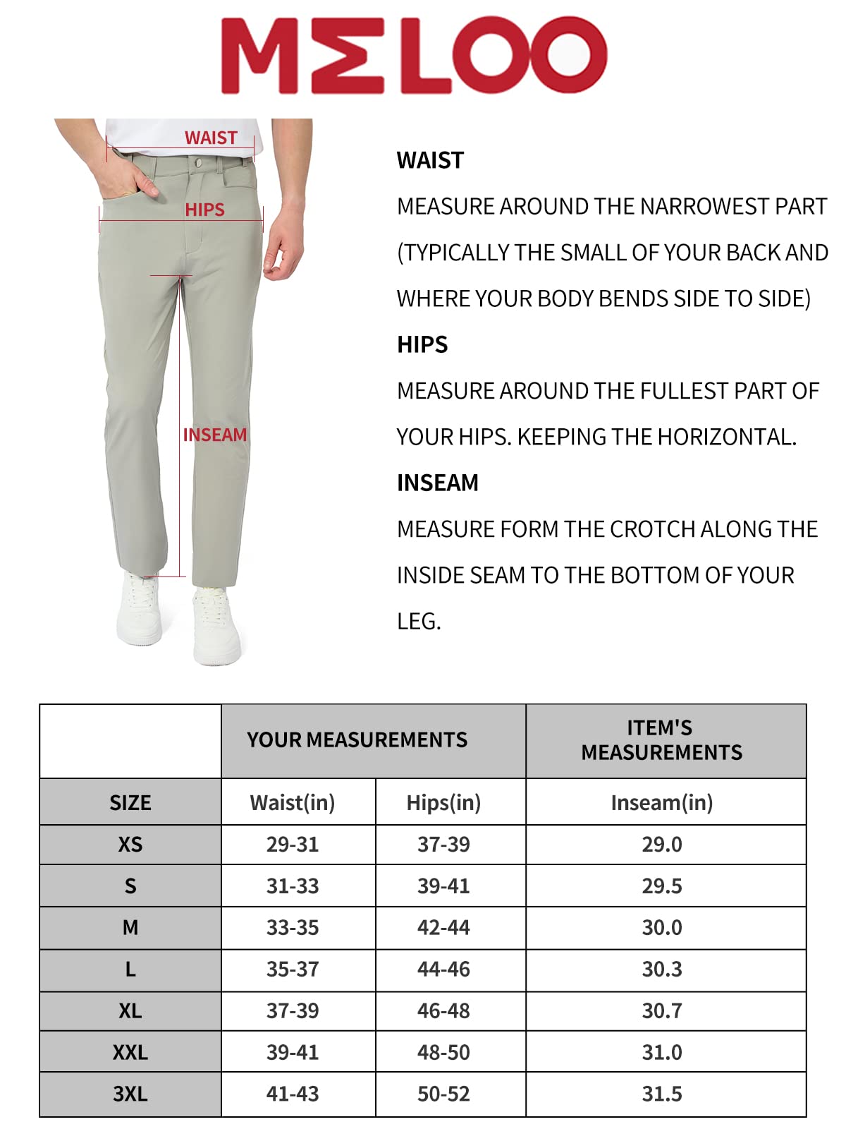 MELOO Men's Golf Dress Pants - Stretch Slim Fit Slacks Water Resistant Work Casual Trousers Pockets Khaki Size S
