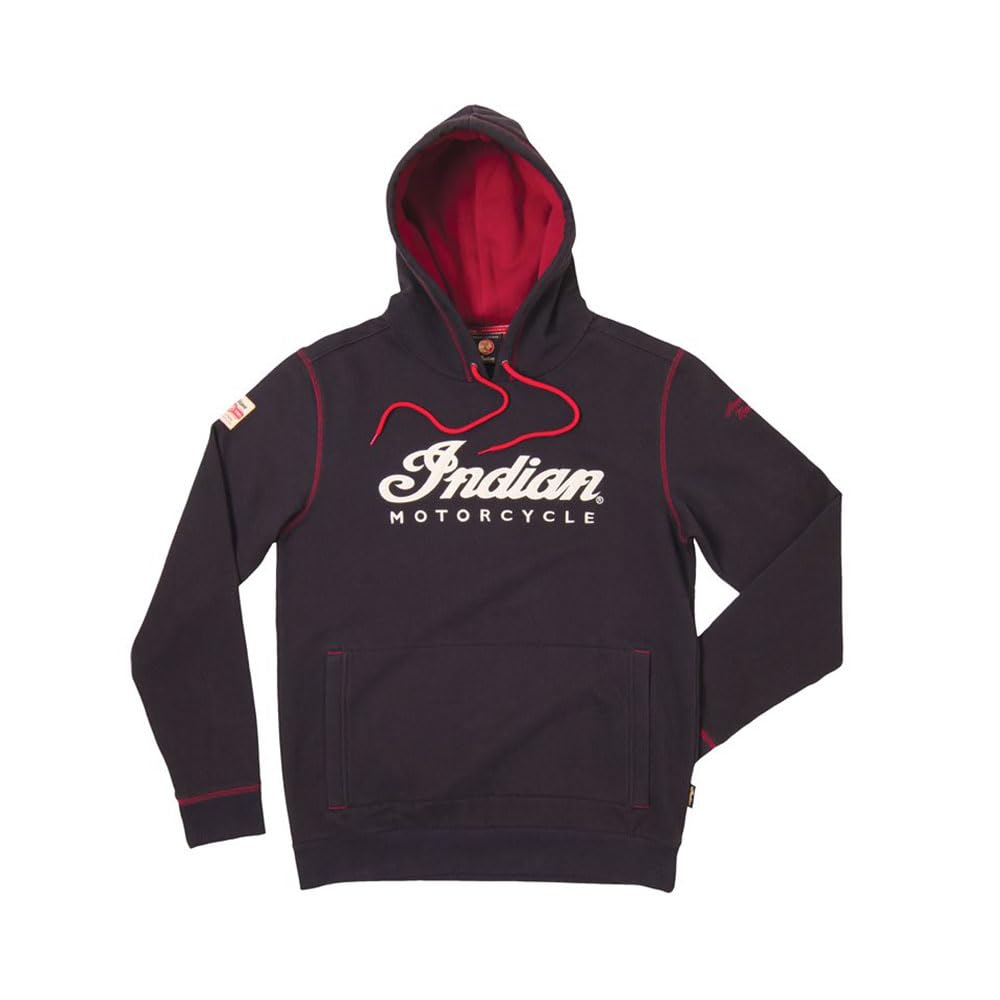 Indian Motorcycle Men's Pullover Hoodie Sweatshirt, Black - L