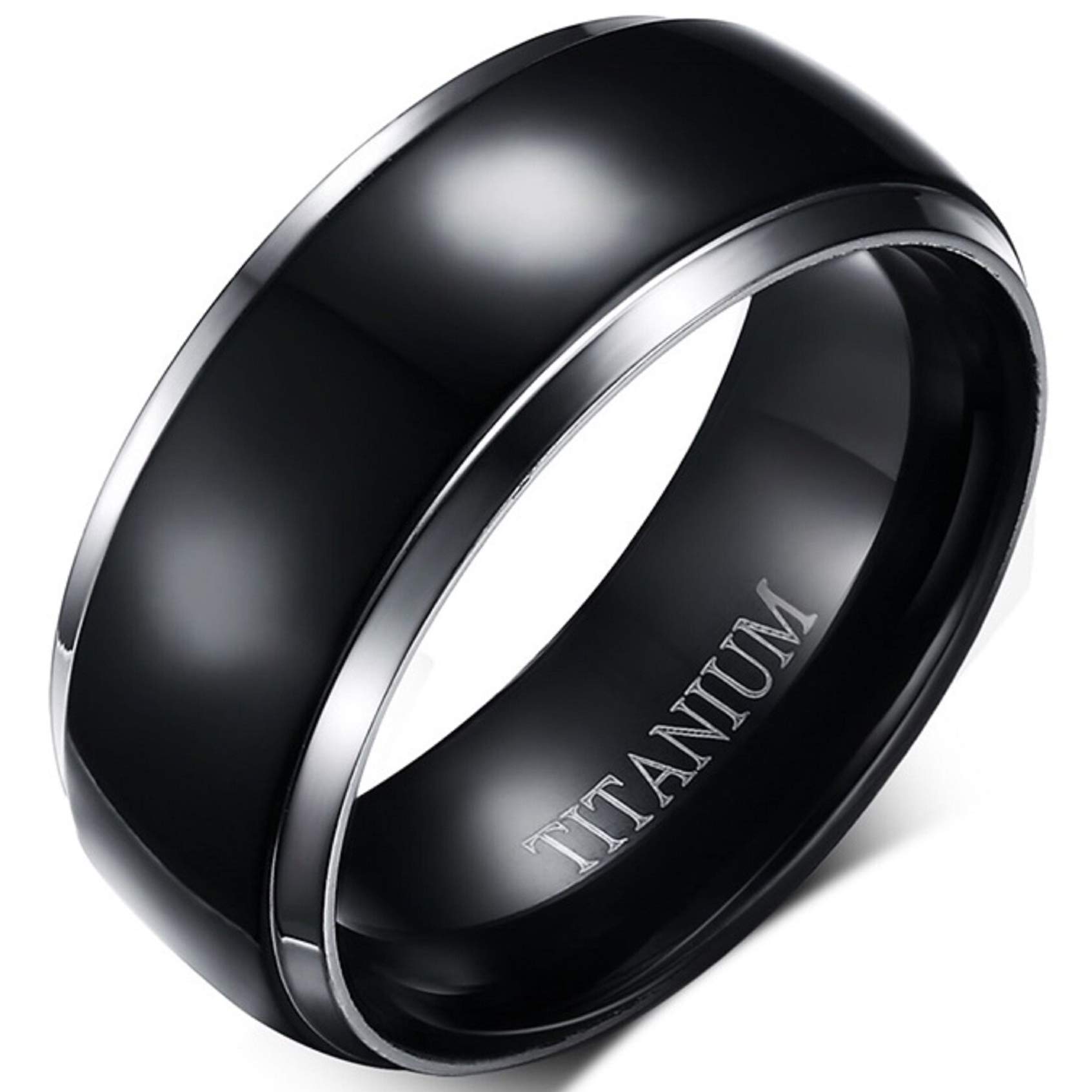 His and Hers Wedding Rings Set Sterling Silver Titanium Matching Bands for Him and Her 6/9