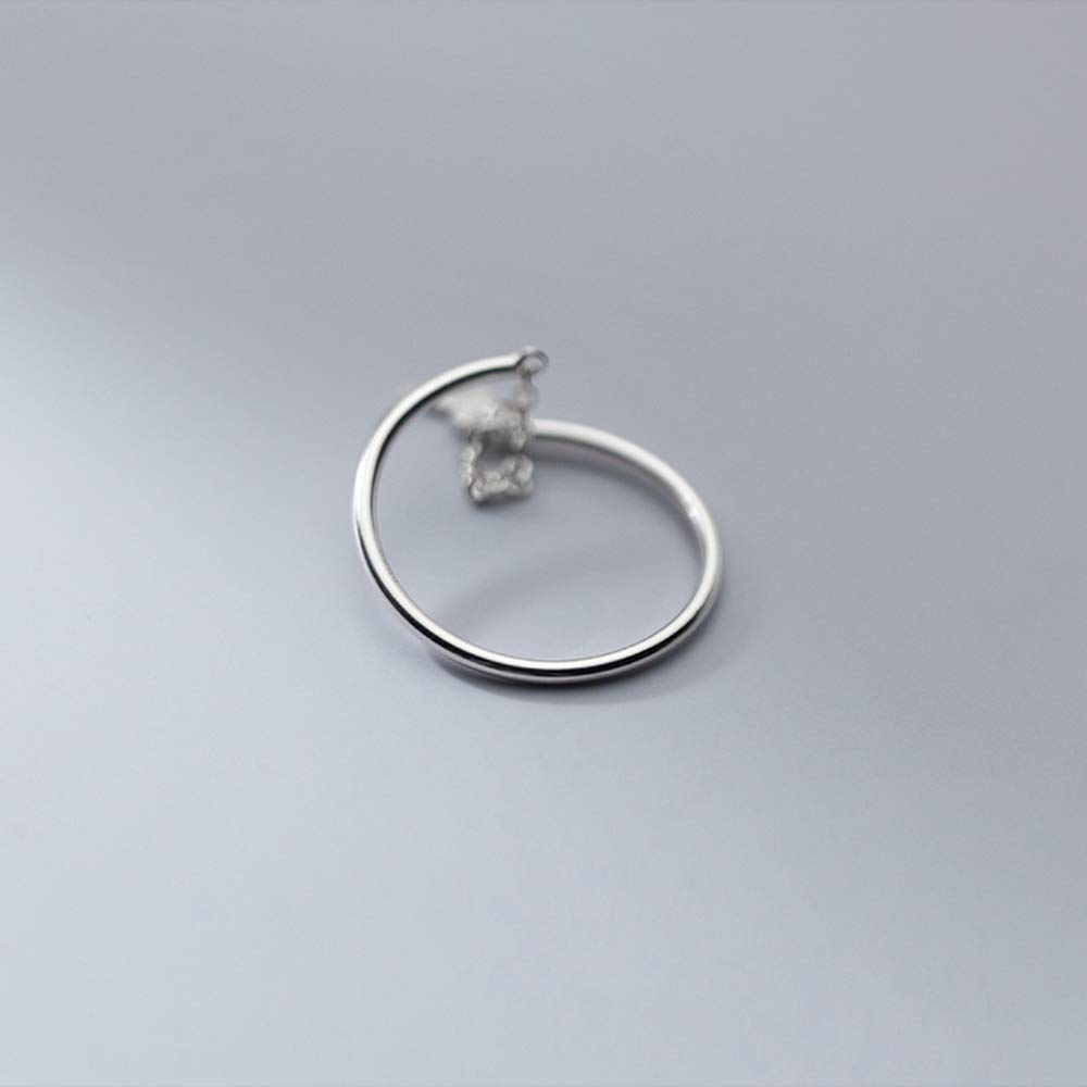 Izpack Minimalist Cross Stacking Rings Sterling Silver 925 for Women Girls Men Adjustable Simple Tassel Chain Dangle Charm Faith Hope Love Eternity Promise Ring Wrap Finger Statement Band Jewelry
