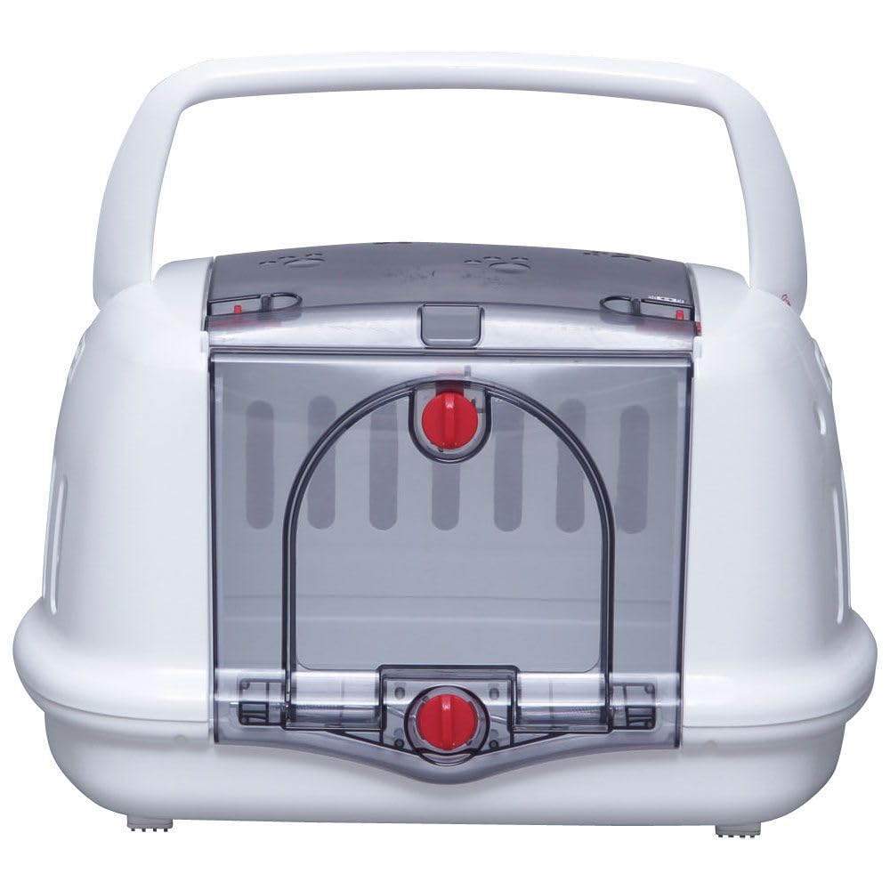 Iris Ohyama, Basket, Box, Case, Plastic (PP) Carrier Bag for Dogs, Cats, Side notches for seat Belt and Two Openings, L48 x W32.1 x H30 cm, P-HC480, White