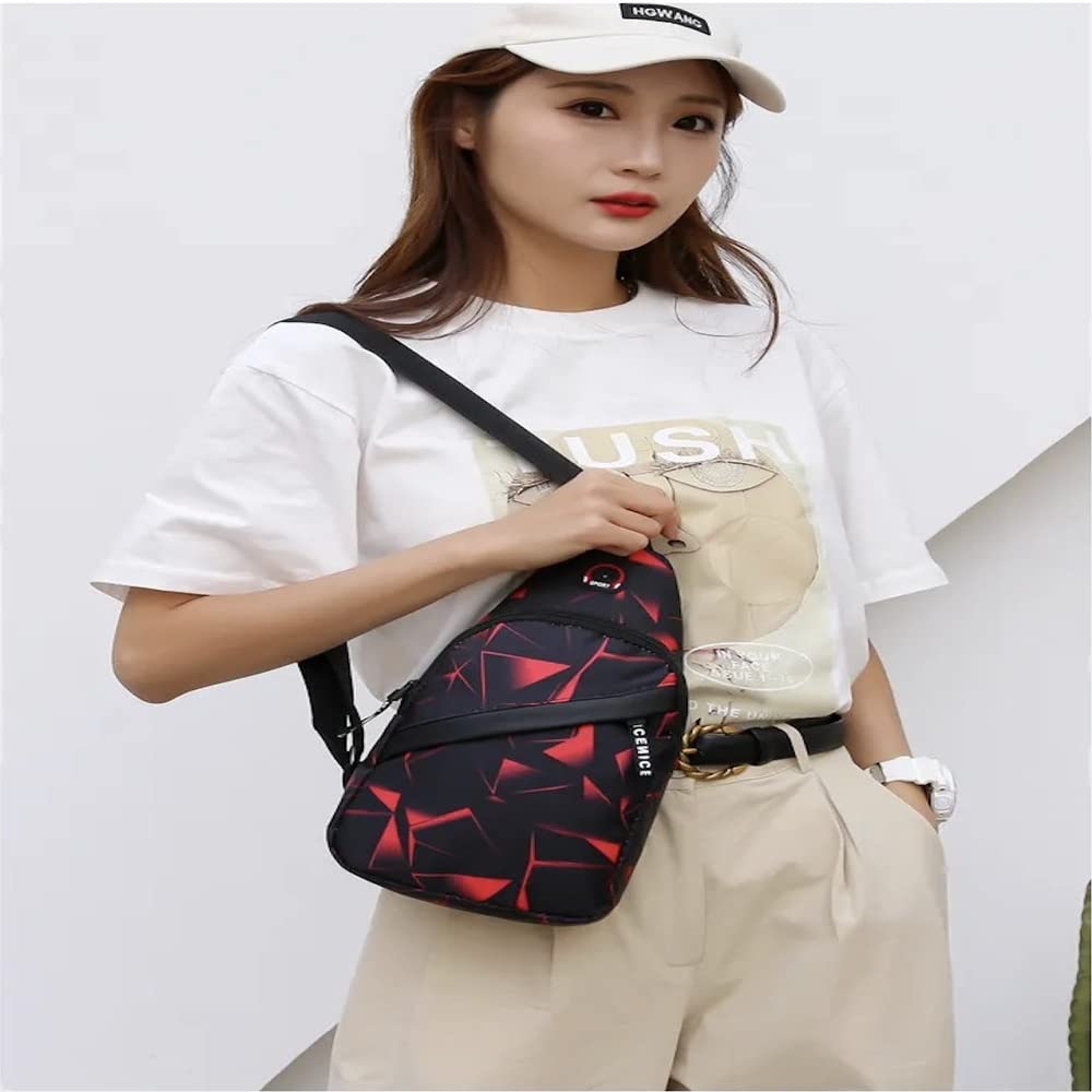 Multipurpose Sling Shoulder Crossbody Chest Bag With Adjustable Strap, Lightweight For Walking Running Cycling Hiking Travel