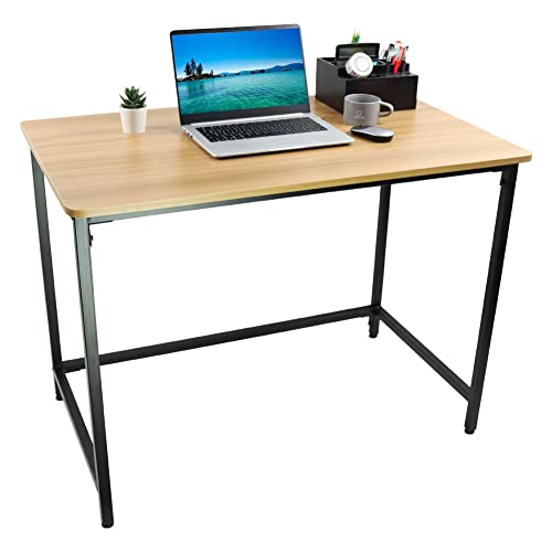 KKTONER Computer Office Desk 39.4" Modern Simple Computer Table Study Writing Desk for Home Office(Natural)