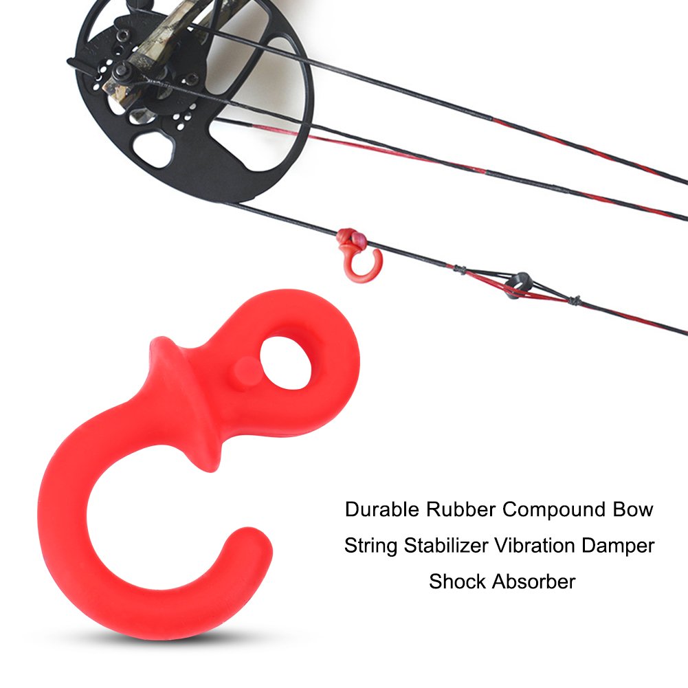 Monkey Tail Silencers, Archery String Silencer Bow Stabilizer Compound Bow Vibration Bowstring Damper Shock Absorber Durable Rubber Sports Genuine Accessories Compound Bows Archers Lovers Red 4Pcs