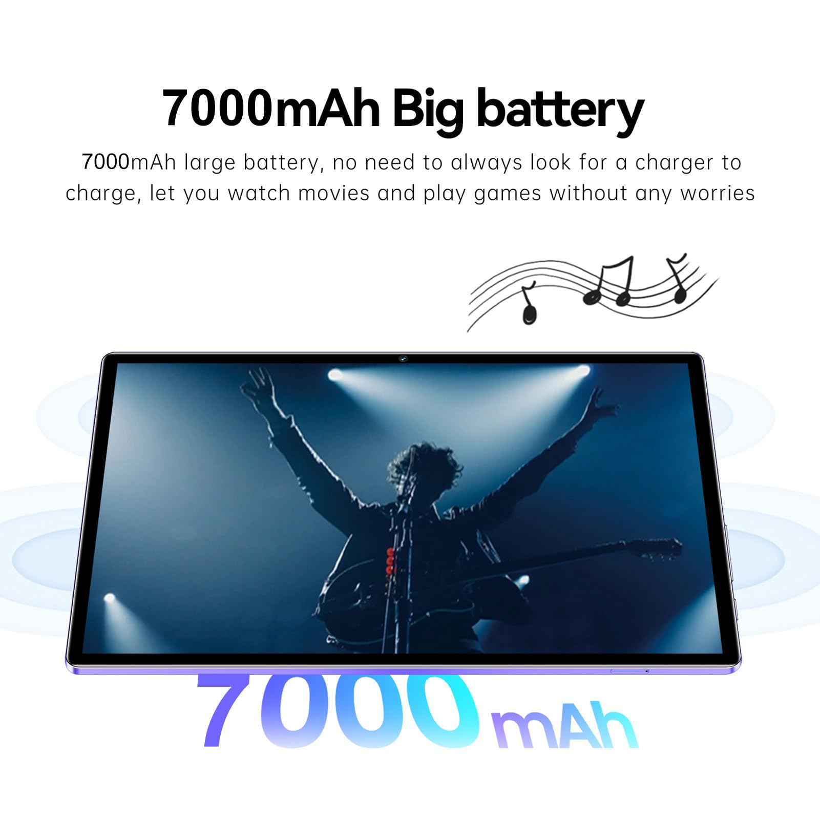 jerss 2 in 1 10.1 Inch Tablet, Support GPS 2 in 1 Portable Tablet 5G WiFi 100-240V 8 Core CPU 8G 256G for Android 12 for Daily Life (US Plug)