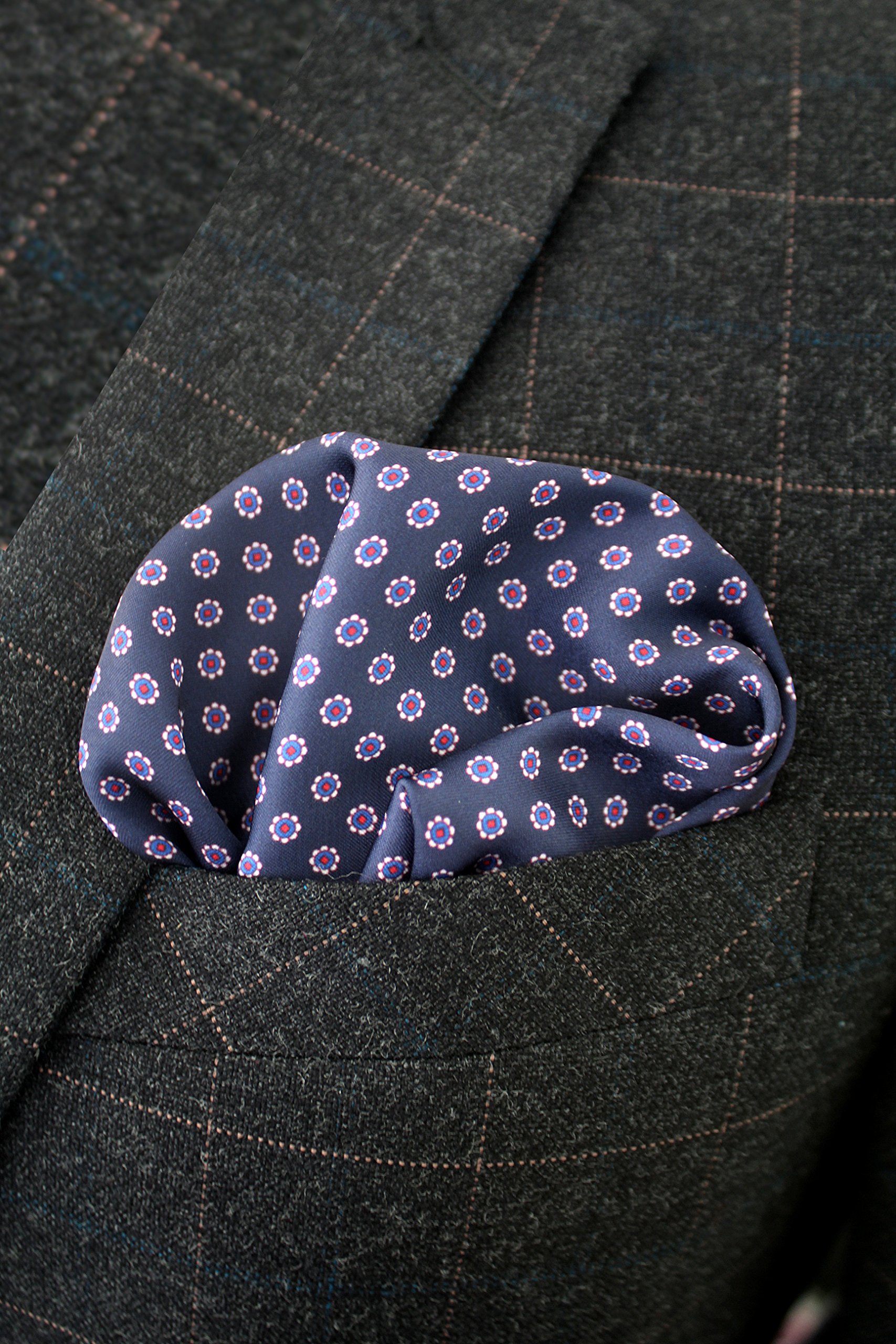 JEMYGINS 6PCS Red Yellow Pink Blue Silk Pocket Squares for Men Handkerchief Hanky Set (1)
