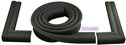 KidKusion Hearth Cushion | Made in USA | Black | 8.33 Ft of Padding | Child Safety, Edge and Corner Guard, Babyproof Fireplace Bumper