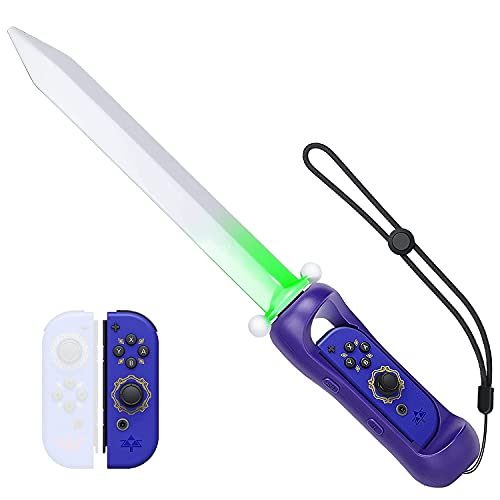 Lighted Game Sword, Compatible with Nintendo Switch Game The Legend of Zelda Skyward Sword HD, Switch Led Sword for Nintendo Switch JoyCon (R), Accessories Controller Handle Grip with Hand Strap, Navy