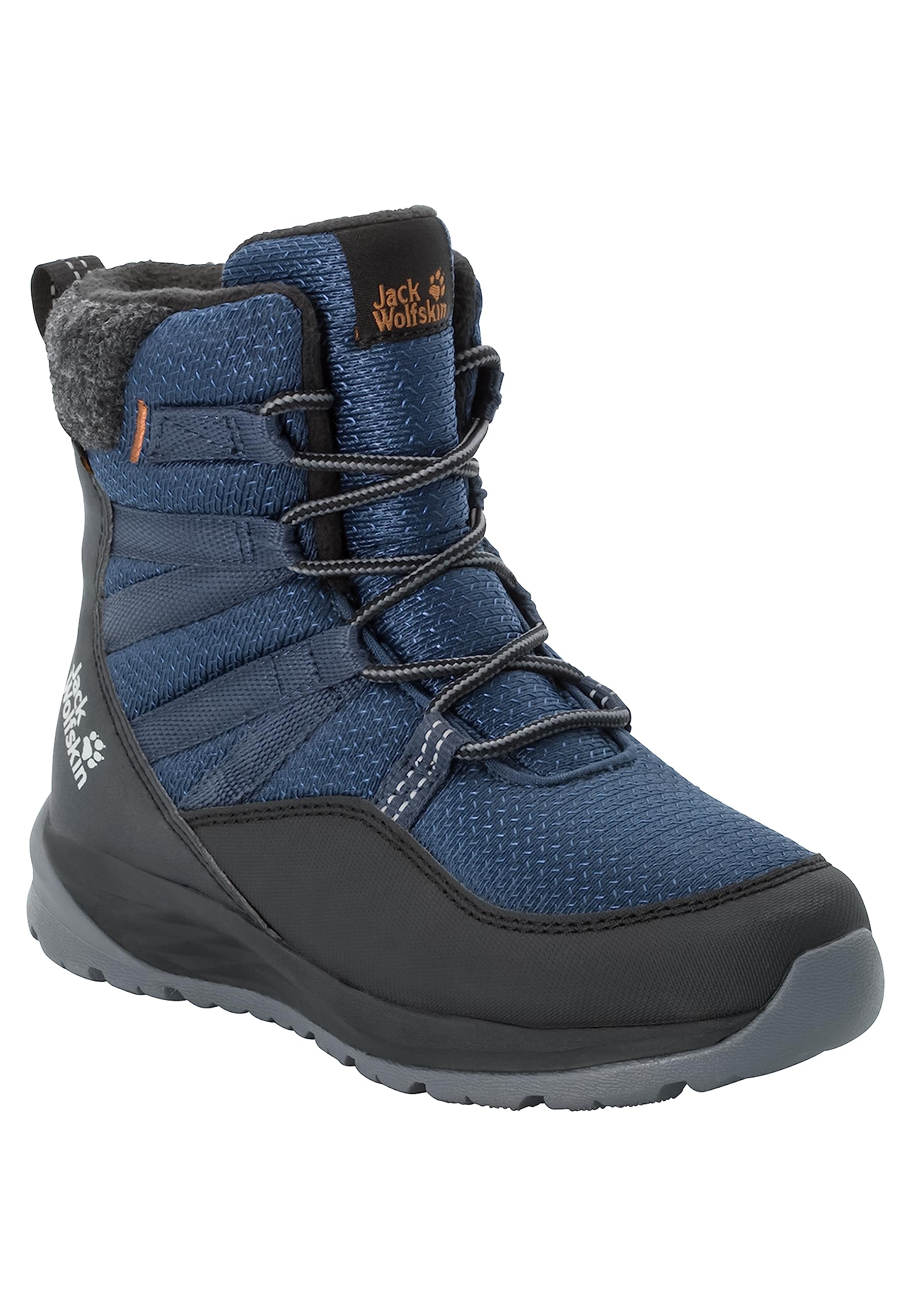 Jack Wolfskin Polar Bear Texapore High Hiking Shoes Boot, Blue/Black, 2 US Unisex Big Kid