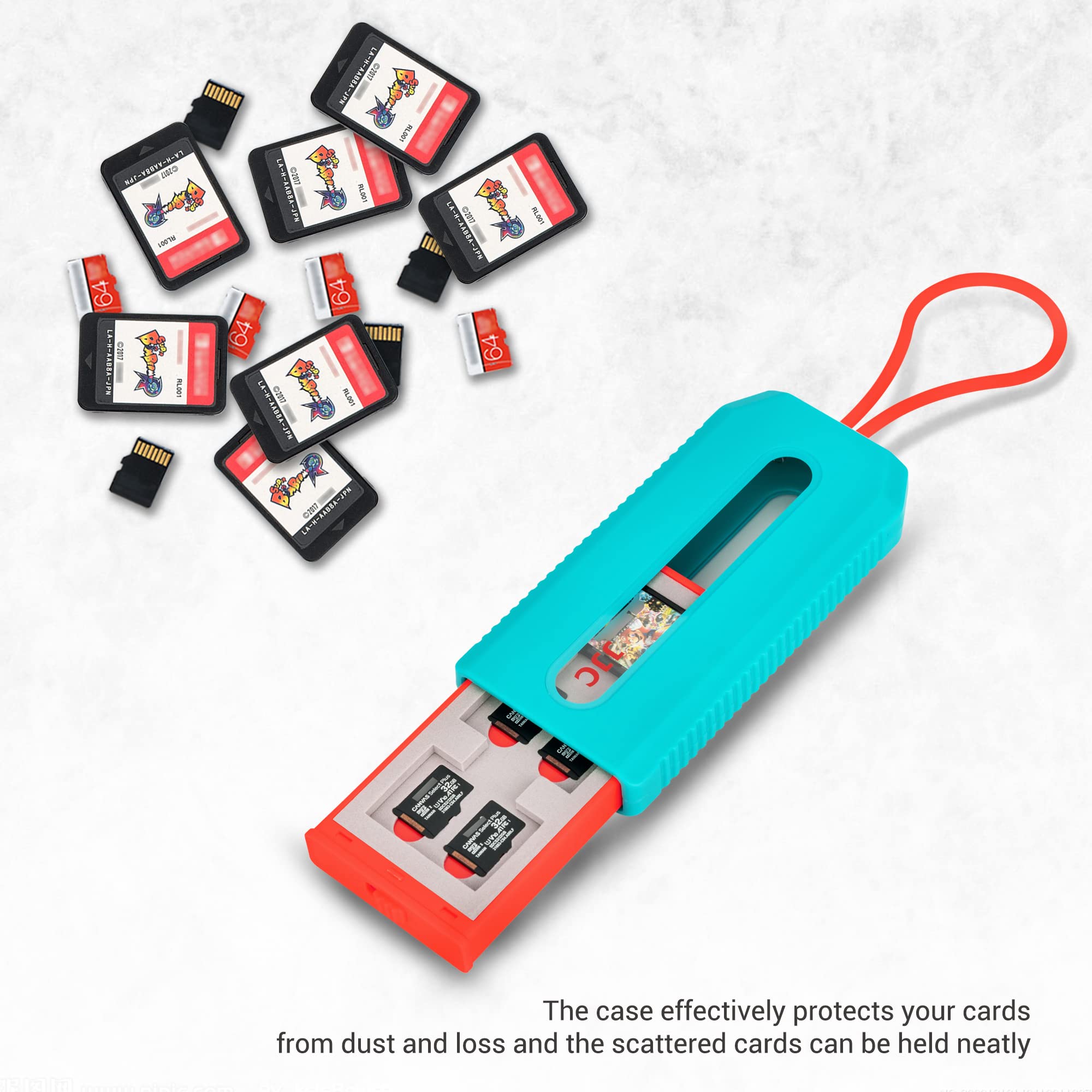 JJC (NOT FIT SD Card) Switch Game Card Case for 6 Nintendo Games and 12 Micro SD Cards,Switch Card Holder Storage for Nintendo Switch or PS Vita,Water-Resistant Anti-Shock Game Card Box