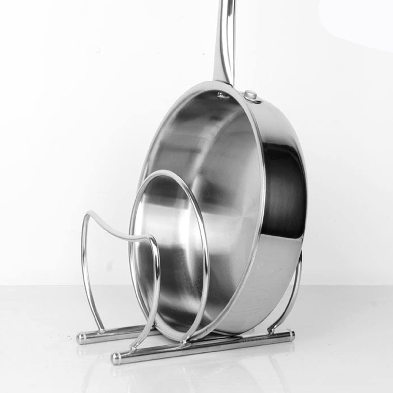 Kitchen Shelves,Stainless Steel Pot and Pan Organizers Rack, Kitchen Cabinet Pantry Bakeware Holder, Pot Lid Stand, for Dish Plate, Cutting Boards