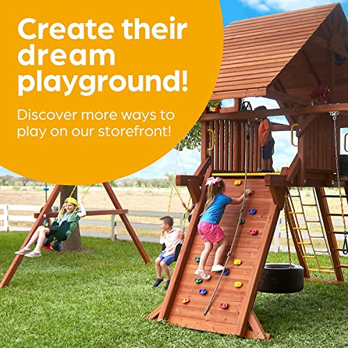 Jungle Gym Kingdom Swings for Outdoor Swing Set - Pack of 2 Swing Seat Replacement Kits with Heavy Duty Chains - Backyard Swingset Playground Accessories for Kids (Green)