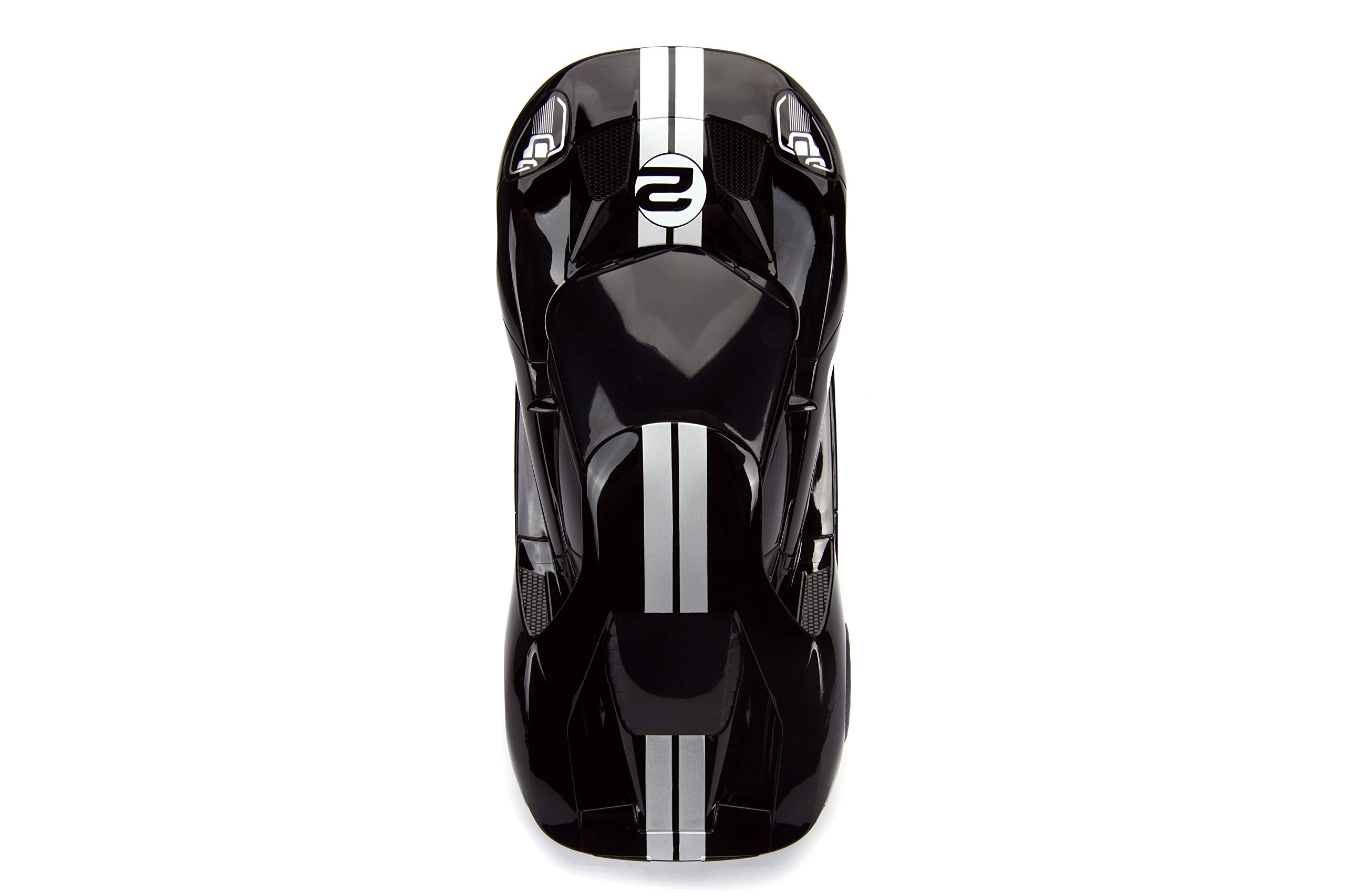 Jada Toys Bigtime Muscle 1:16 2017 Ford GT RC Remote Control Car 2.4 GHz Black/White Stripes, Toys for Kids and Adults, Glossy Black W/Stripes (30721)